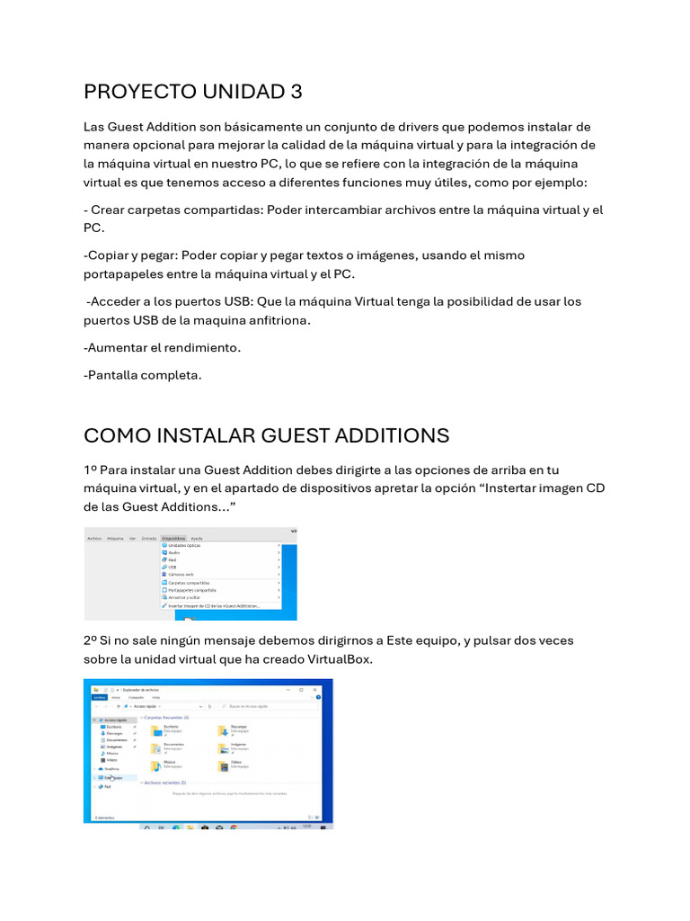 Instalación y Uso de Guest Additions | PDF | Windows 10 | Software del ...