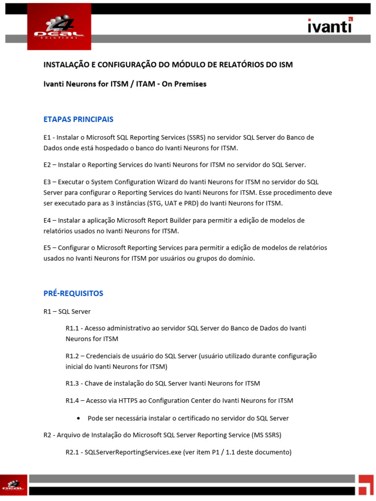 ISM Reporting Installation | PDF | Microsoft SQL Server | Servidor ...