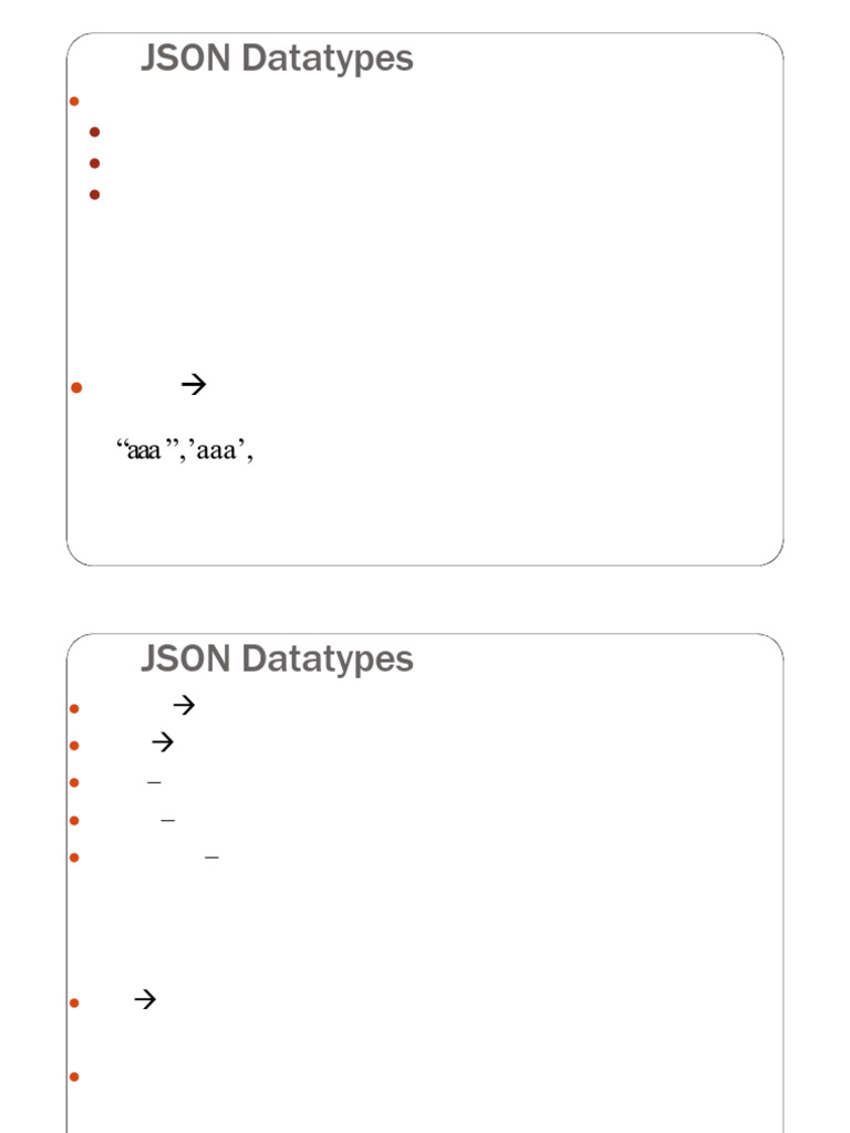 Introduction to JSON Datatypes | PDF | Json | Data Type
