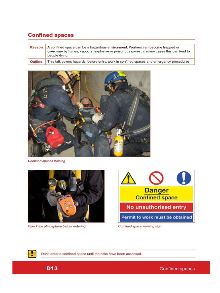 Confined Spaces | PDF