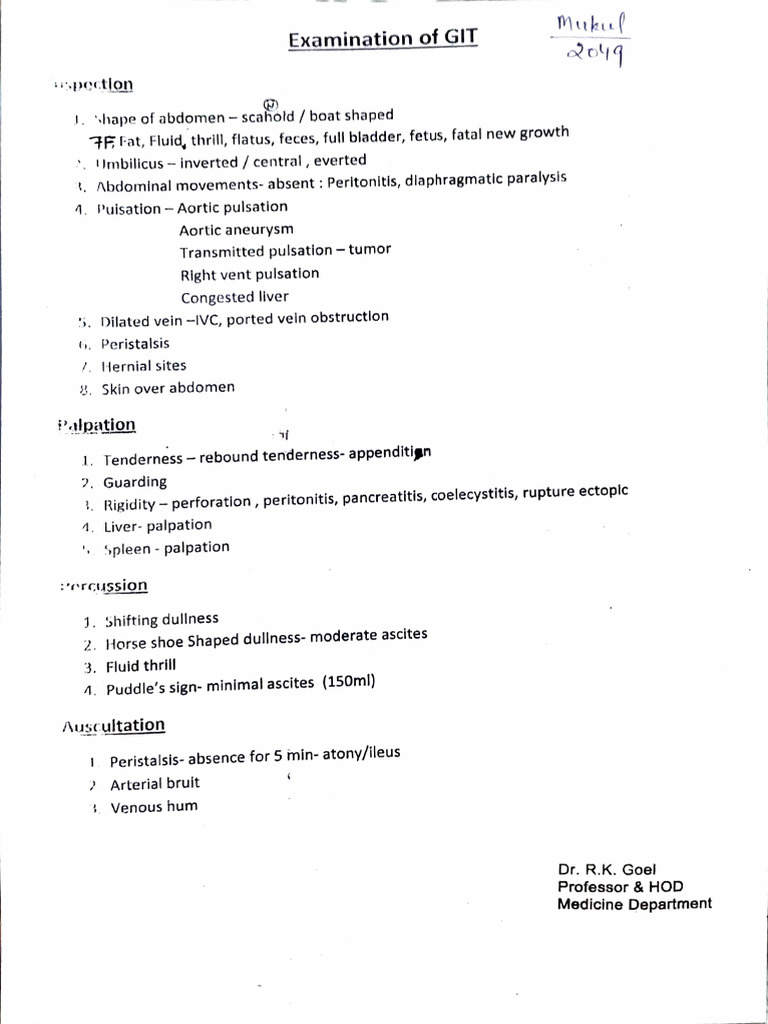 GIT Examination | PDF