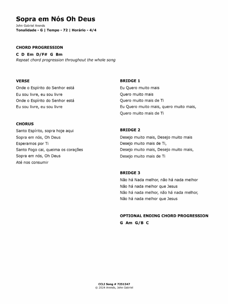 Sopra+Em+Nós+Oh+Deus Chords G | PDF