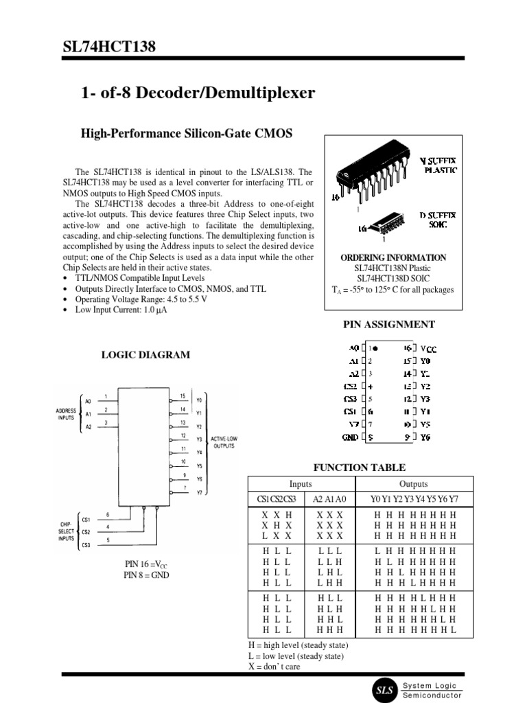 74 HC 138 | Download Free PDF | Cmos | Electric Current