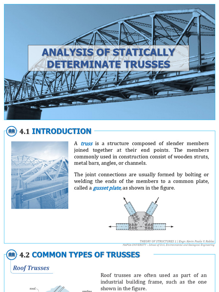 2a Ce131 01 Analysis of Statically Determinate Trusses | PDF | Truss | Force