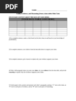 CER Sentence Starters | PDF