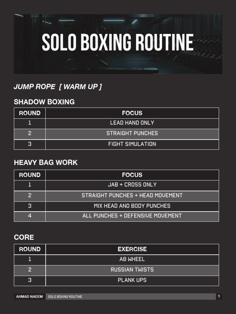 Solo Boxing Routine | PDF