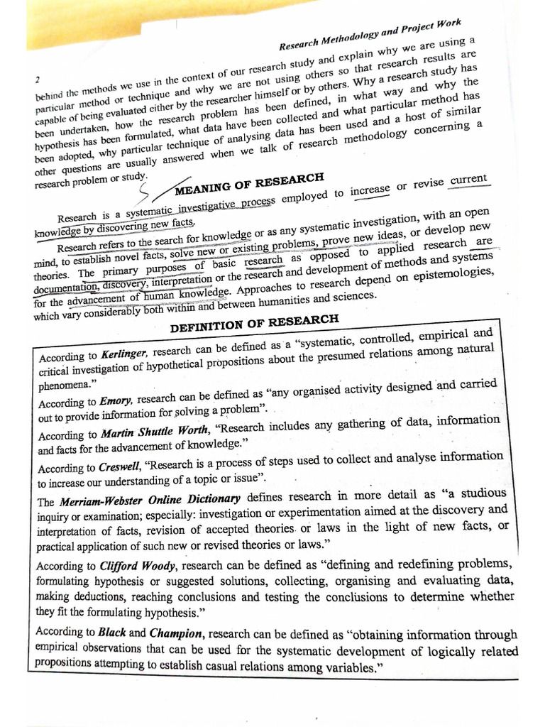 Research Methodology Unit 1 | PDF