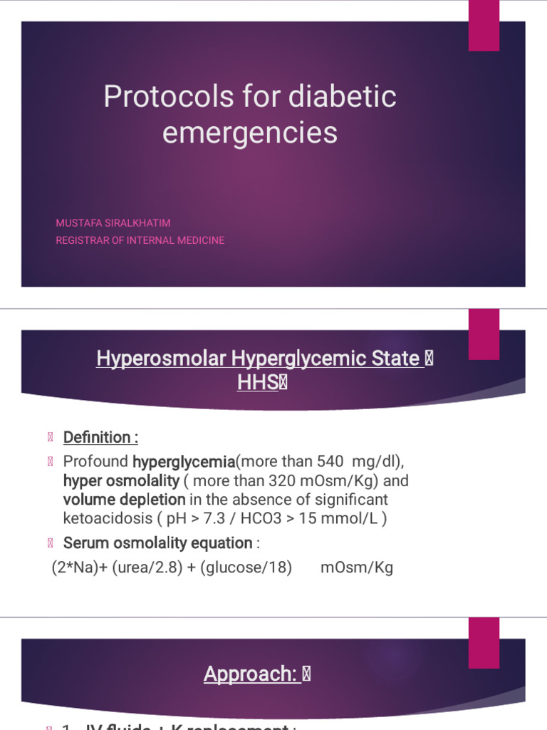 Protocols For Diabetic Emergencies | PDF | Hyperglycemia | Diseases And Disorders
