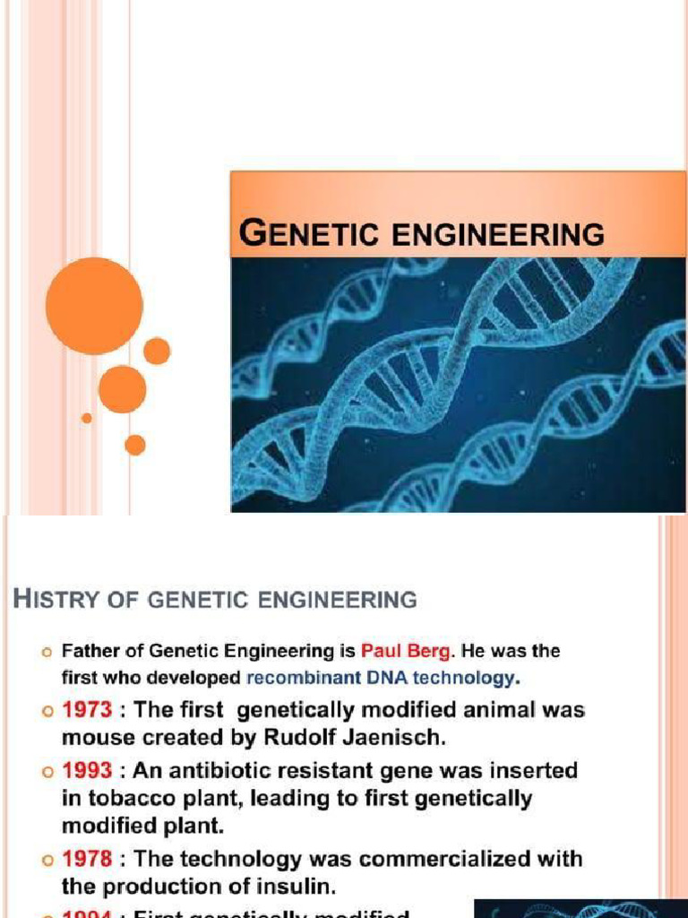 Basic Principles of Genetic Engineering | PDF