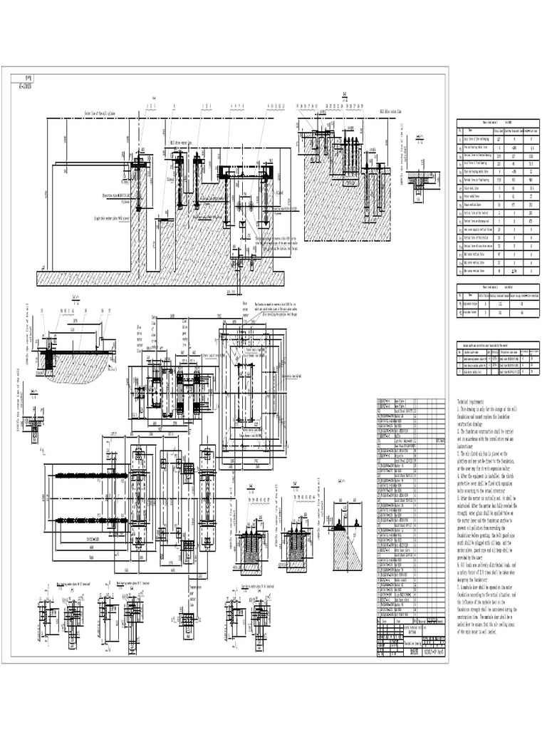 5518 SAG Mill Foundation Drawing | PDF