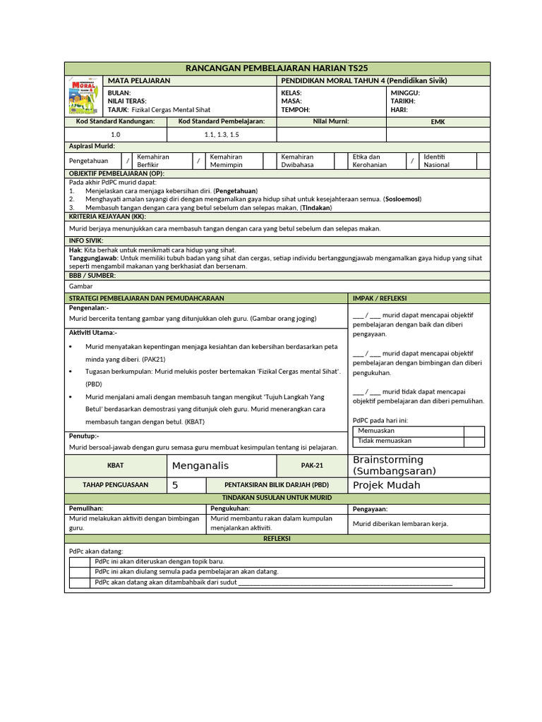 Rancangan Pembelajaran Harian Sej T5 2 | PDF
