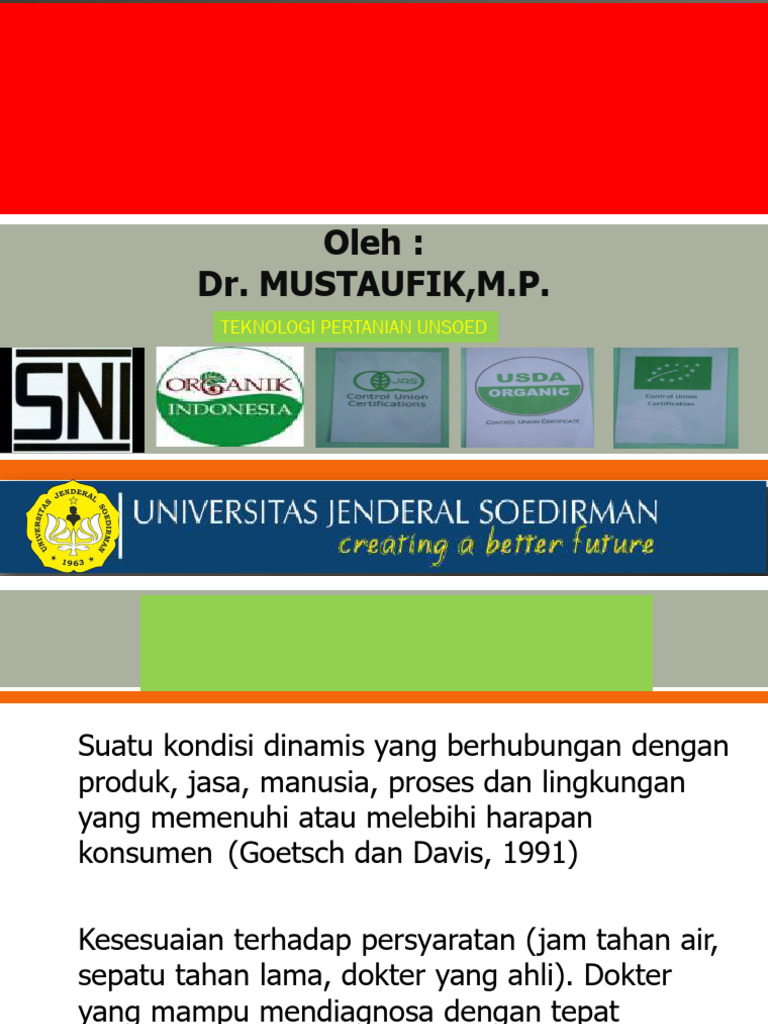 Definisi dan Standar Mutu Pangan | PDF