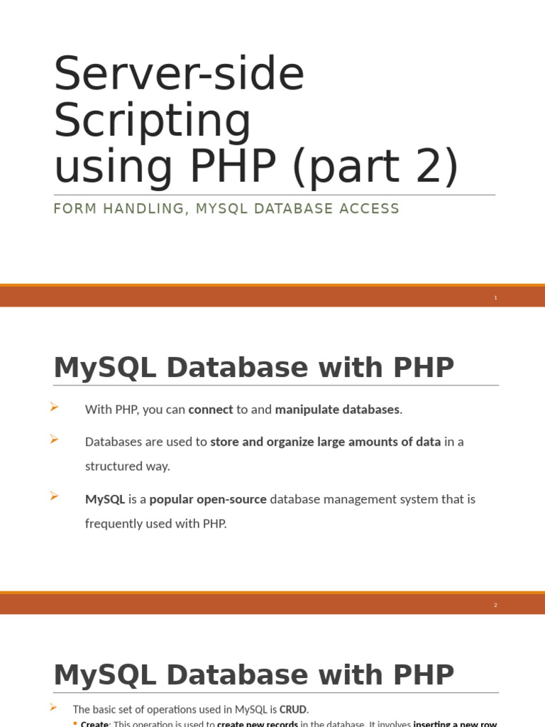 UECS2094 UECS 2194 - Topic 5 Part 2 | PDF | Databases | Php