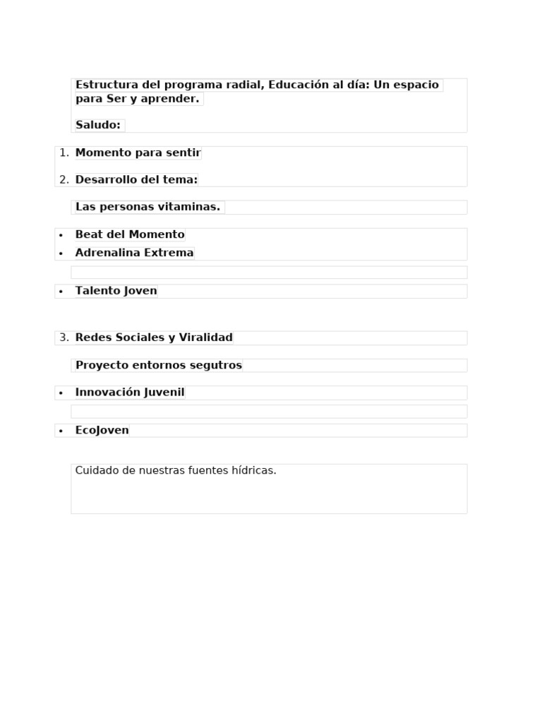 Estructura Del Programa. | PDF