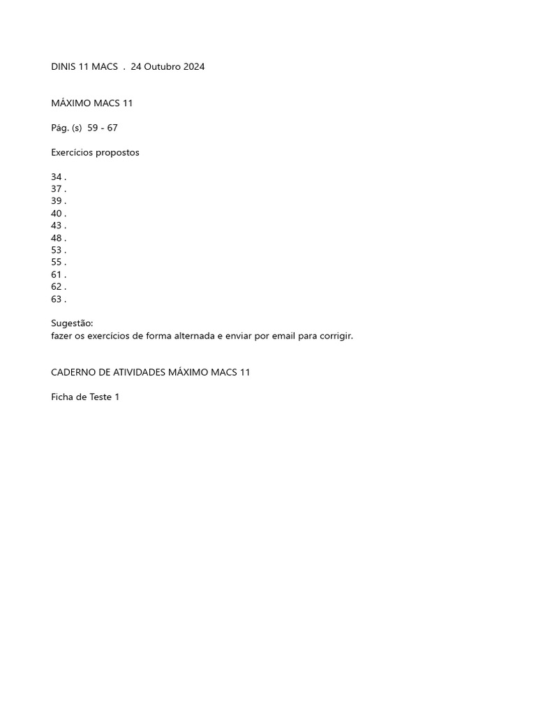 Dinis 11 MACS 24 Out 2024 | PDF