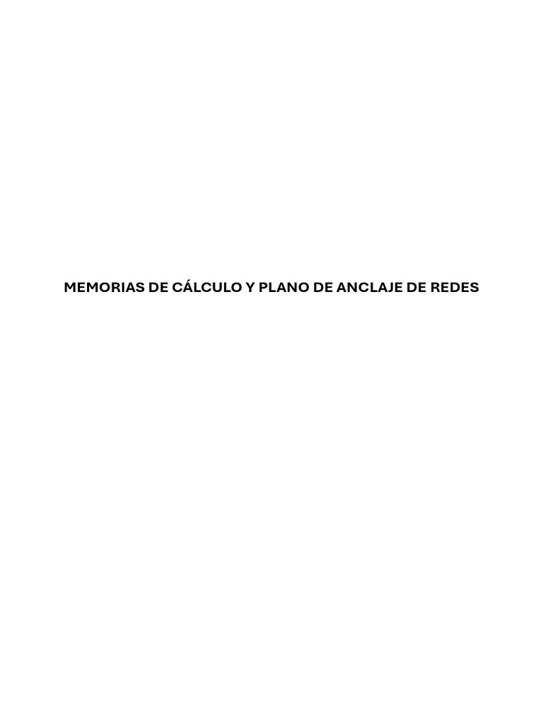 Memorias y Plano de Anclaje de Redes | PDF