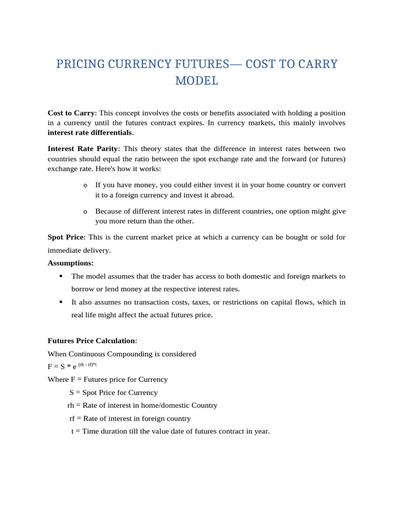 Forex Cost of Carry | PDF