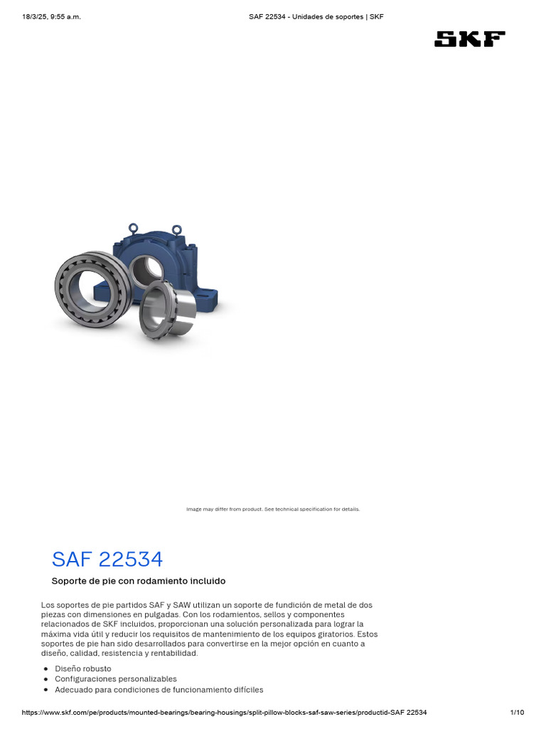 SAF 22534 - Unidades de Soportes - SKF | PDF | Red mundial | Internet y web