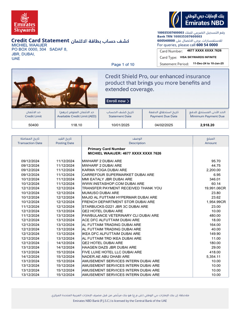 E-STATEMENT 4677458210257626 10012025 7626 Skywards 20250111-110031973 ...