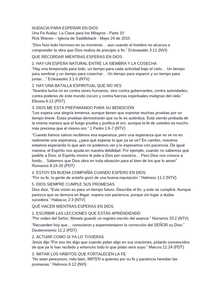 Audacia para Esperar en Dios | PDF | Dios | Contenido bíblico