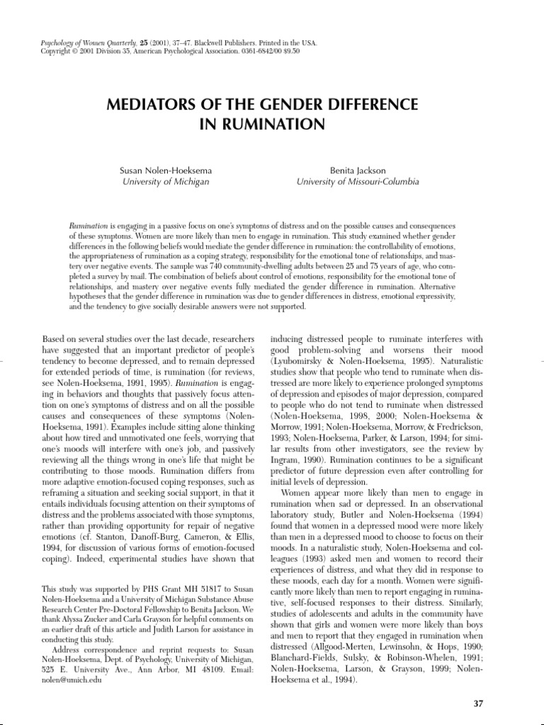 Nolen-Hoekseman Jackson Health Psychology | PDF | Self Report Study | Mental Health