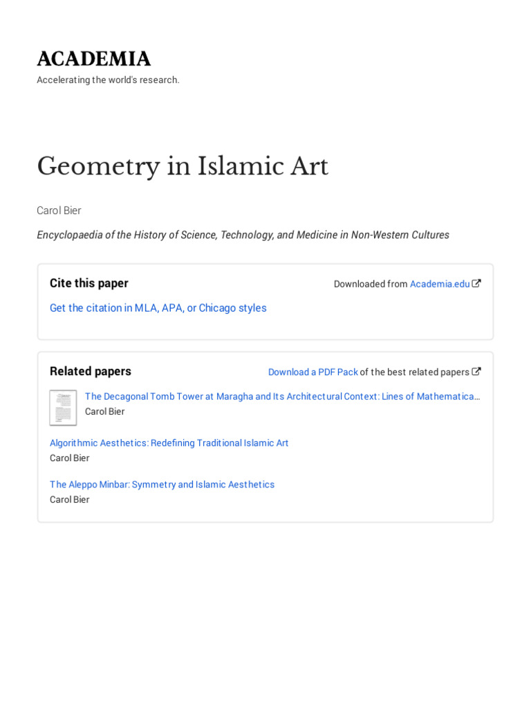 Geometry in Islamic Art and Architecture | PDF | Dome