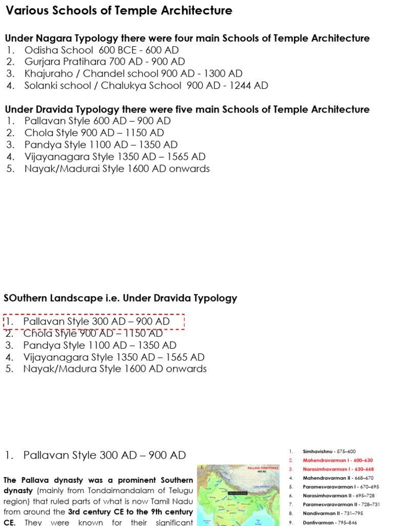 Pallavan Influence on Temple Architecture | PDF