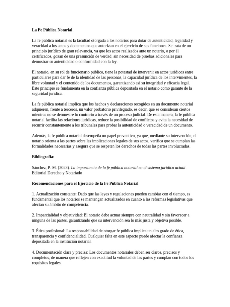 Importancia de la Fe Pública Notarial | PDF | Justicia | Crimen y violencia