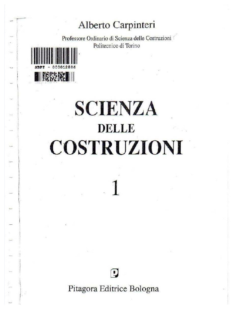 PDF Scienza Delle Costruzioni Vol1 Acarpinteripdf Compress | PDF
