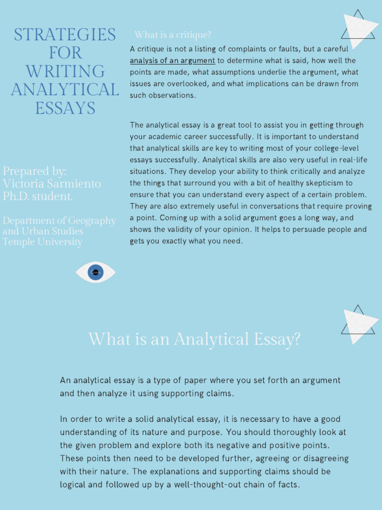 Analytical Essay Writing Strategies | PDF | Essays | Argument