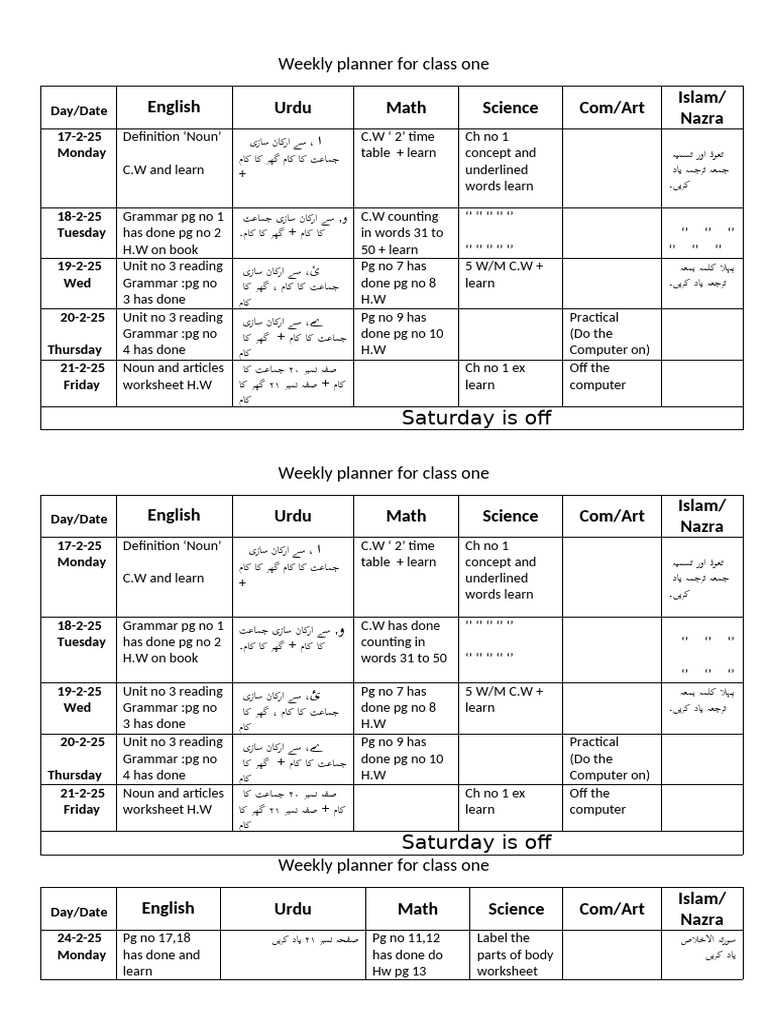 Weekly Planner One | PDF