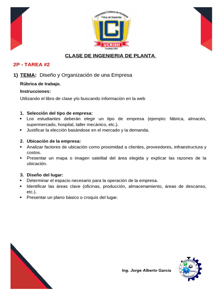 1P - Tarea #1 - Diseño y Organización de Una Empresa | PDF