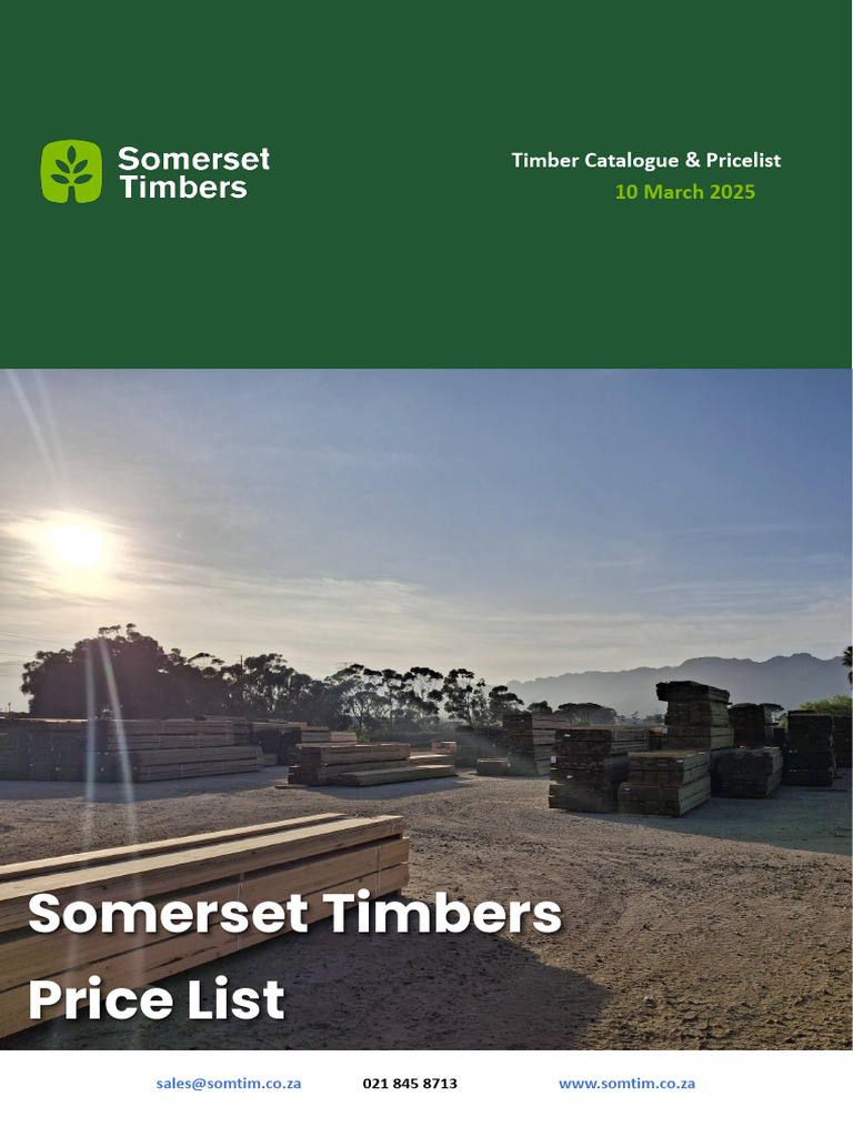 Somerset Timbers Price List 2025 | PDF | Plywood | Lumber