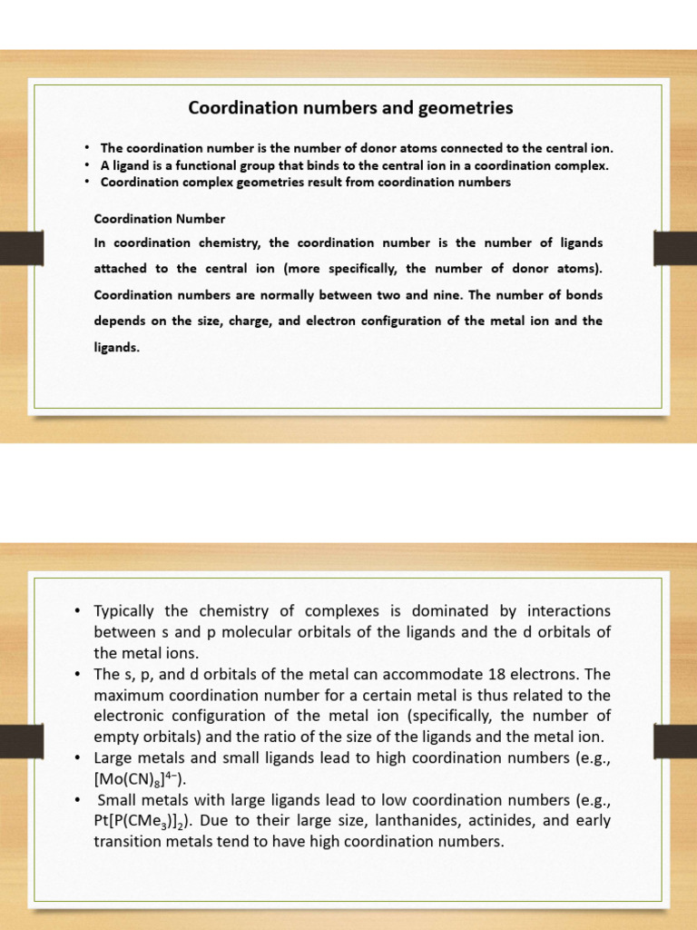 Coordination Numbers and Complex Geometries | PDF | Coordination ...