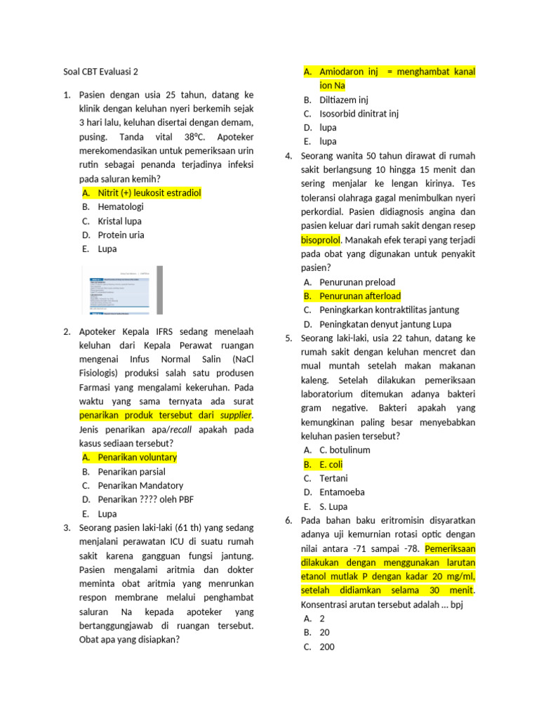 Soal CBT Evaluasi 2 J | PDF
