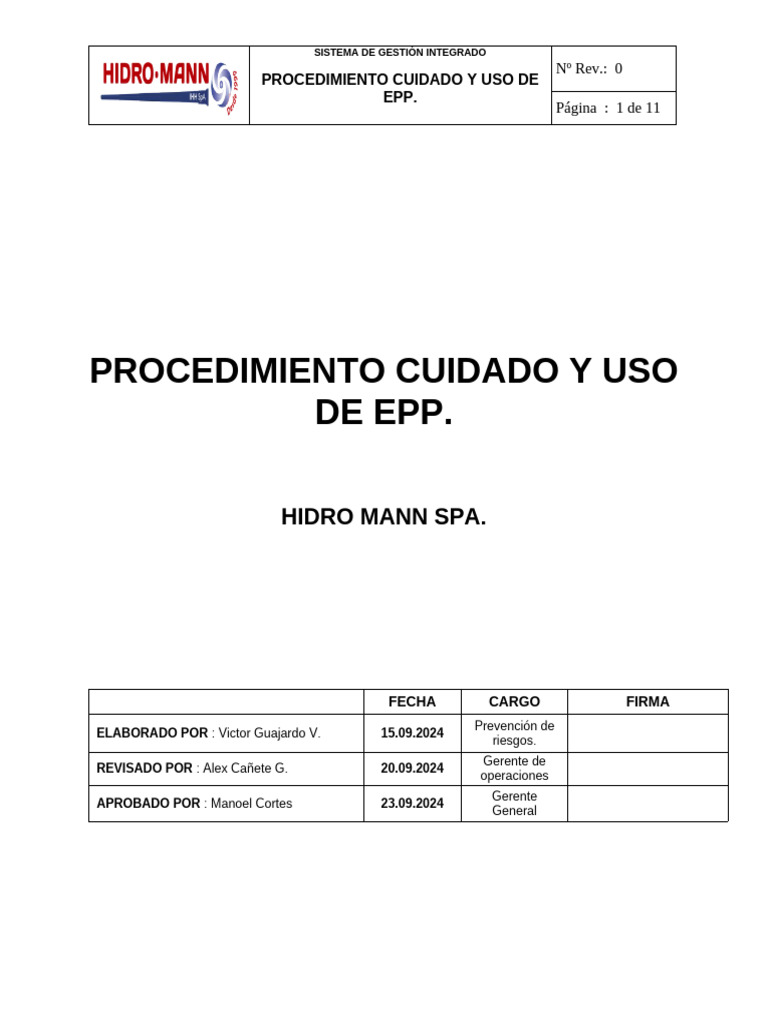 03 - Procedimiento Cuidado y Uso de EPP | PDF | ruido | Soldadura