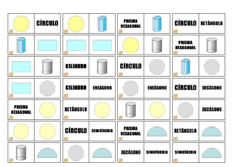 Domino Figuras Geometricas2 | PDF