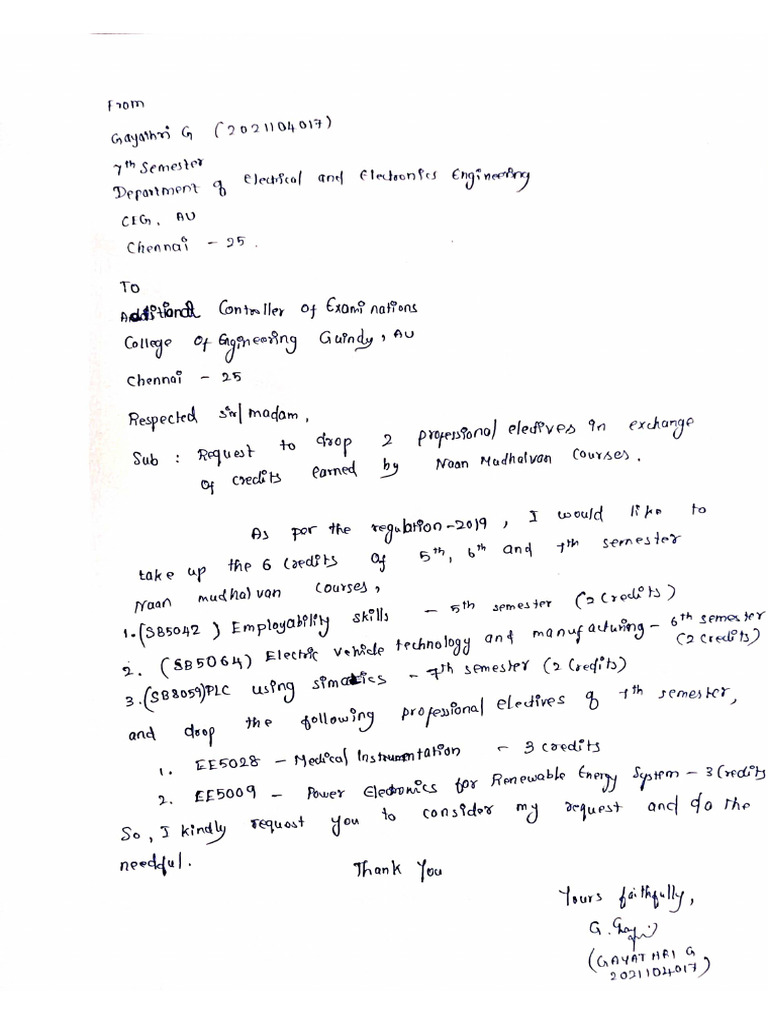 Format Letter For Pe Drop | PDF