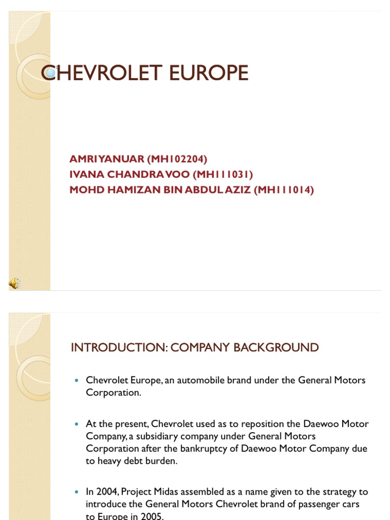 Chevrolet Europe | PDF