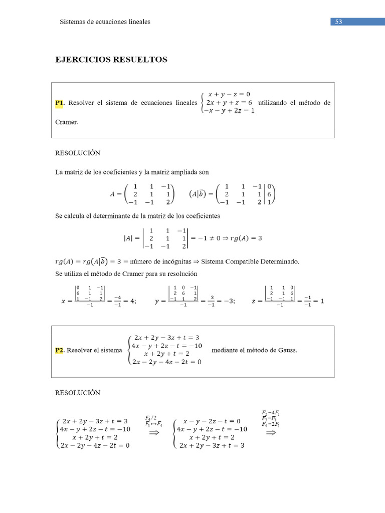 Sistemas de Ecuaciones | PDF