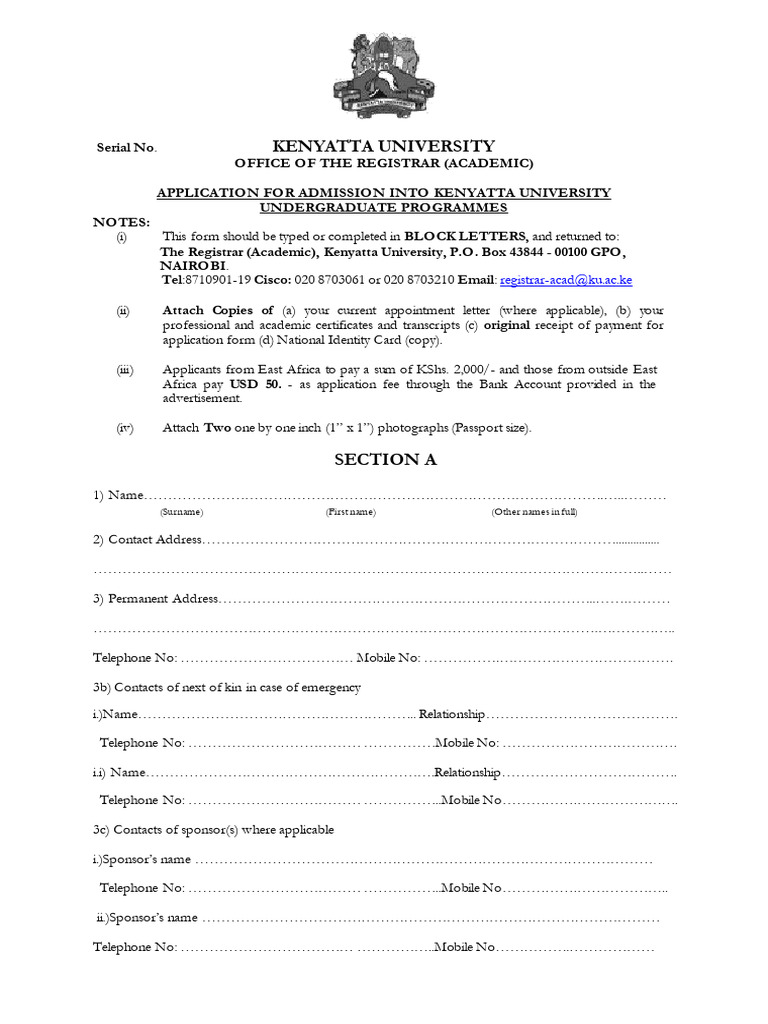 Undergraduate Application Form Updated | PDF