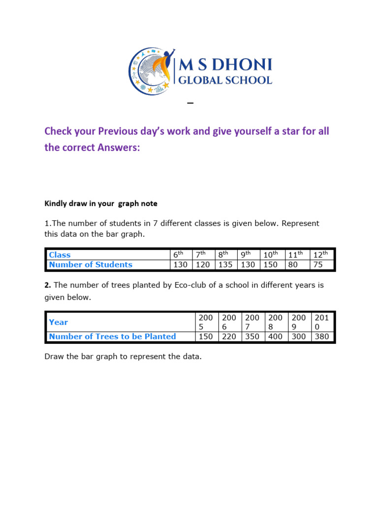Grade Vi - Speed Math DATE: (28.10.24) : Check Your Previous Day's Work ...