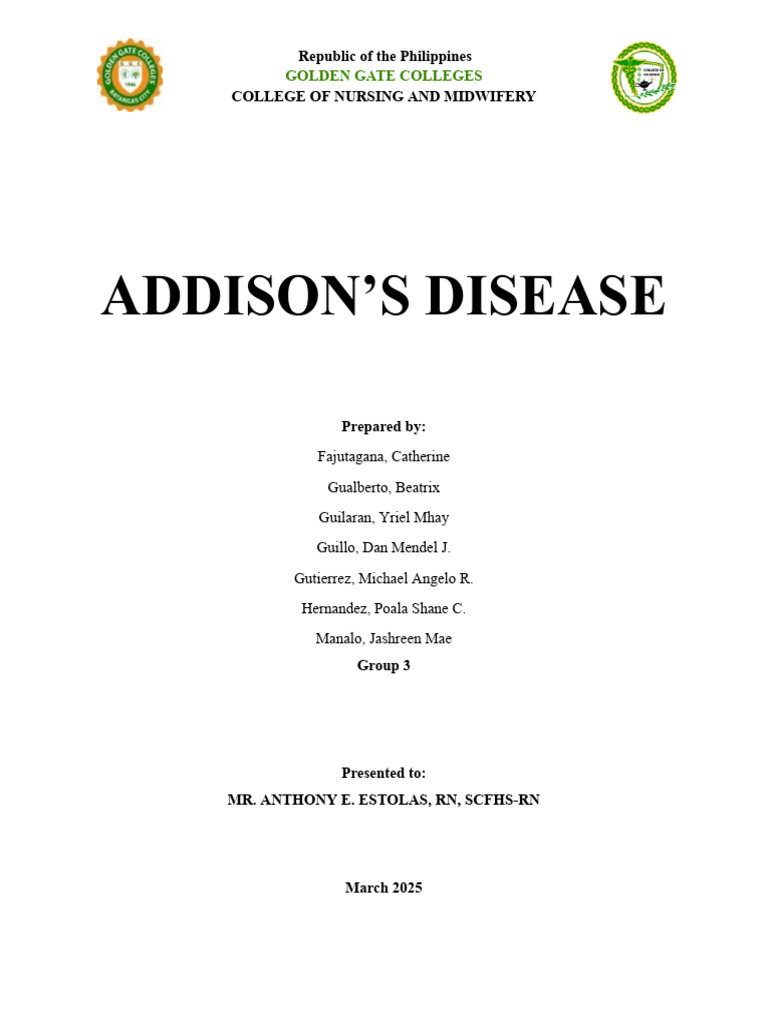 Addisons Disease Case Pres | PDF | Adrenal Gland | Autoimmune Disease