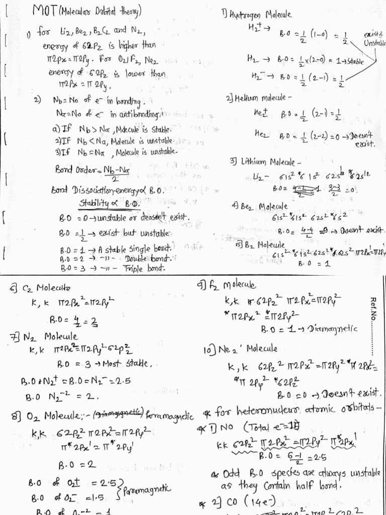 Molecular Orbital Theory (MOT) | PDF