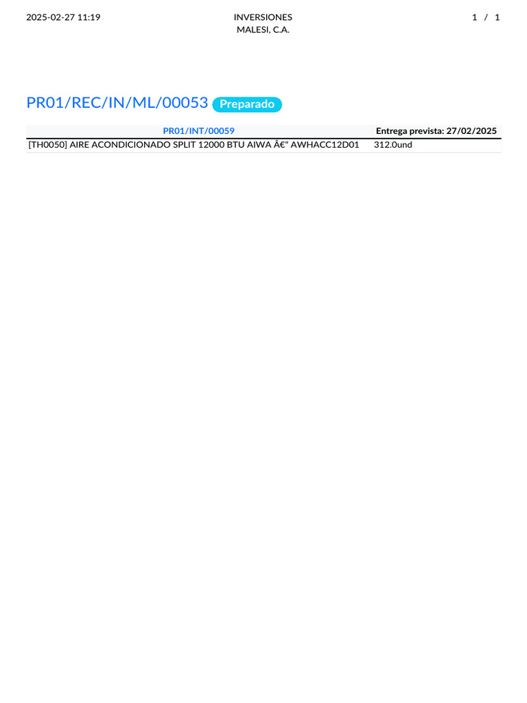 Informe de Recepción | PDF