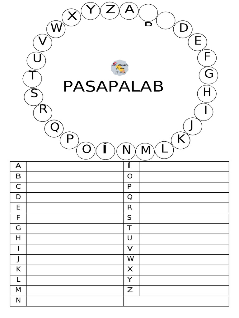 Plantilla Pasapalabra | PDF