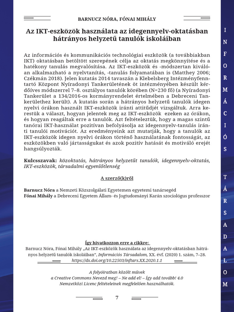 Az IKT Eszkozok Hasznalata Az Idegennyel | PDF