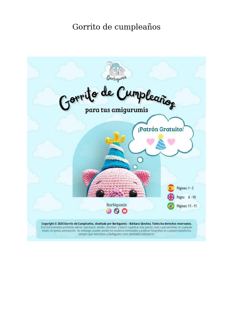 Gorrito de Cumpleaños | PDF