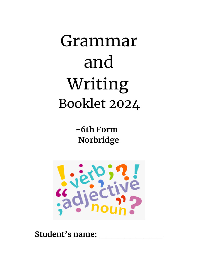 Grammar and Writing Booklet - 2024 | PDF | Linguistics | Language Families