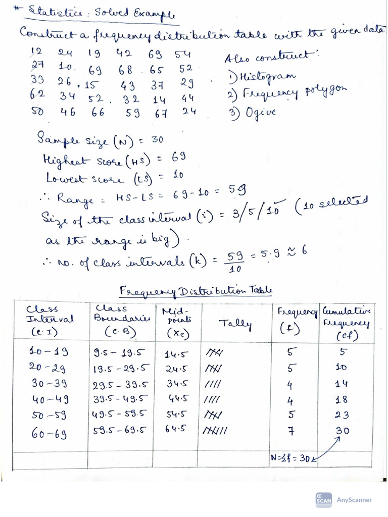 Statistics Solved Example | PDF